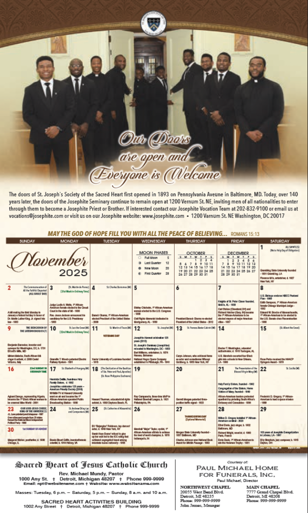 2025 Josephite Calendar - Josephite Pastoral Center